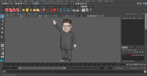 손을 흔들고 있는 만화 김정은 3d 모델 89 3ds Blend C4d Fbx Max Ma Lxo Obj