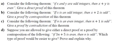 Solved A Consider The Following Theorem Ifx And Y Are Odd Chegg