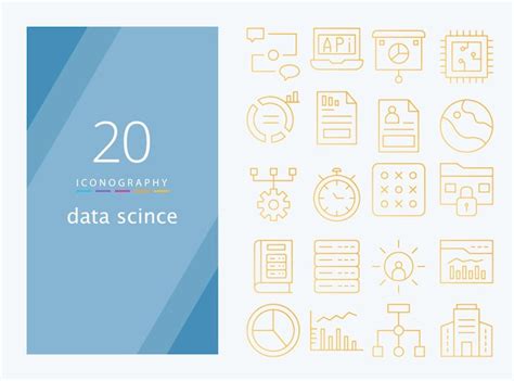 premium vector data science gradient line icon for download
