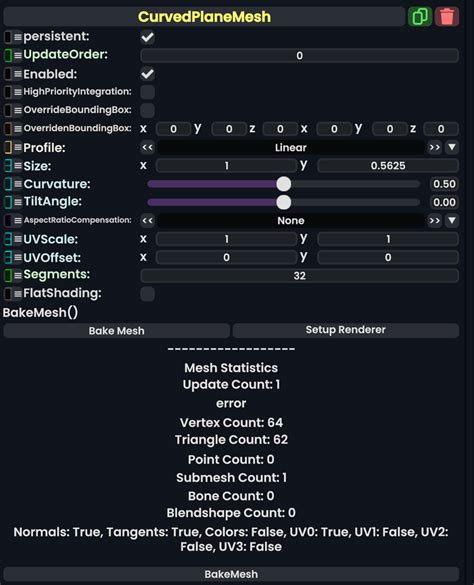 Component CurvedPlaneMesh Resonite Wiki