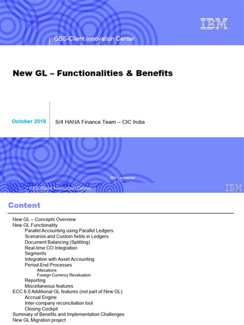 New Gl Functionality Overview Pdf Databases Innovation