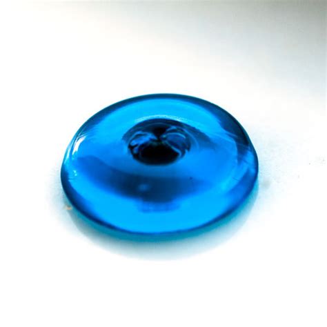 Sensational 20mm Capri Sapphire Blue Glass Cabochon With Rhinestone