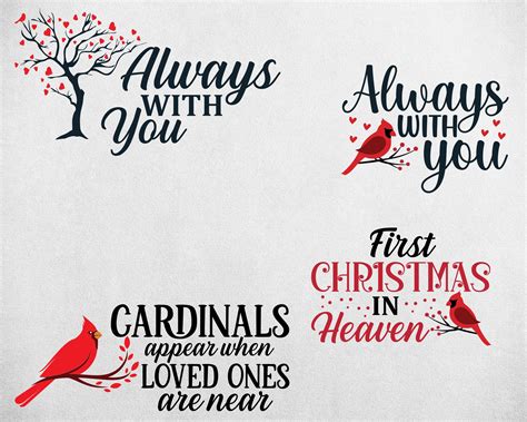 Christmas Cardinal Quotes Svg Bundle Memorial Christmas Etsy