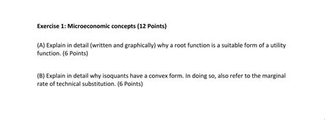 Solved Exercise Microeconomic Concepts Points A Chegg