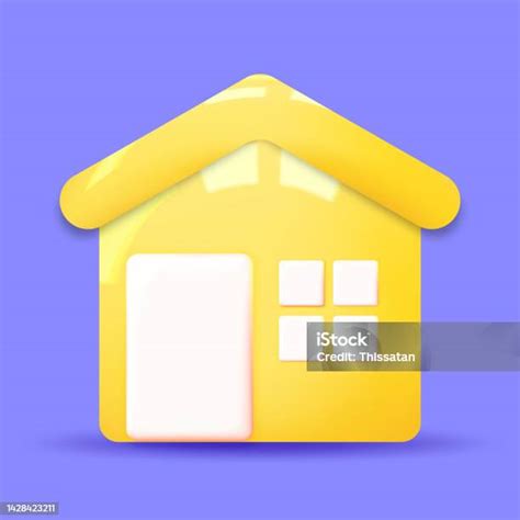집 상징 부동산 모기지 대출 및 은행 개념 3d 벡터 일러스트 레이 션 아이콘입니다 최소한의 스타일 3차원 형태에 대한 스톡