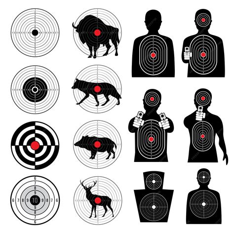 Premium Vector Gun Shooting Targets And Aiming Target Silhouettes