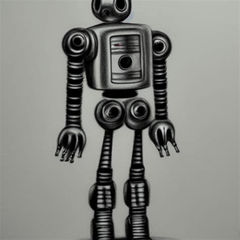 Robot Pencil Drawing By Yury Nikifarau · Creative Fabrica
