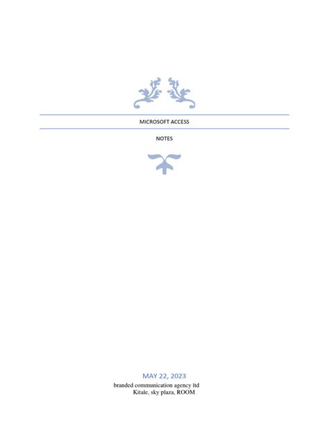 Ms Access Notes Pdf Microsoft Access Databases