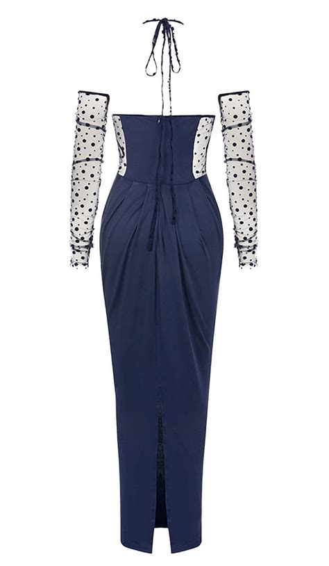 Corset Lace Maxi Dress In Navy Blue Sis Label Dresses New In New
