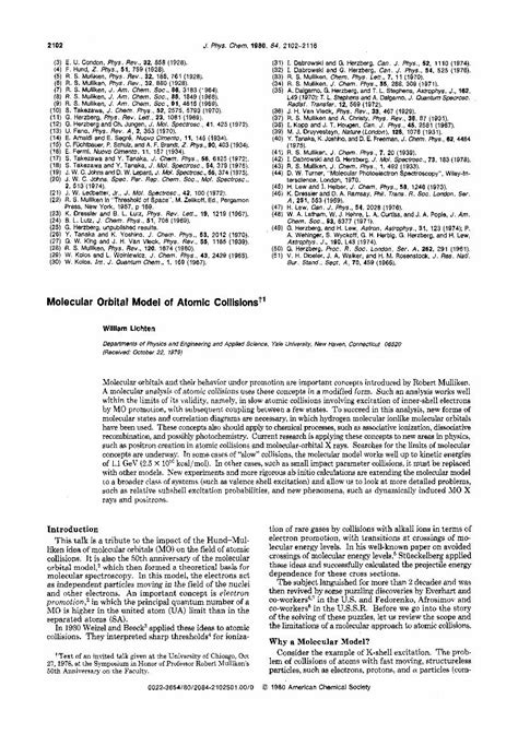 Pdf Molecular Orbital Model Of Atomic Collisions Dokumen Tips