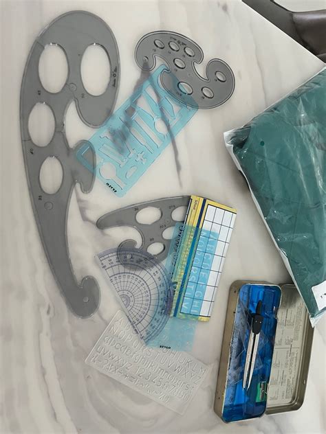 Engineering Drawing Set French Curve And Mathematical Instruments