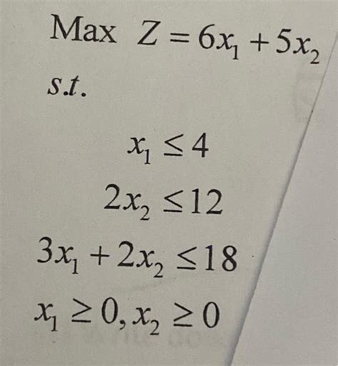 Solved Using Simplex Tabular Form To Solve The Lp Problem