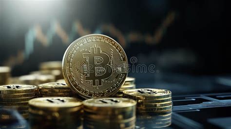 Bitcoins Spread Across Futuristic Digital Display With Market Graphs In