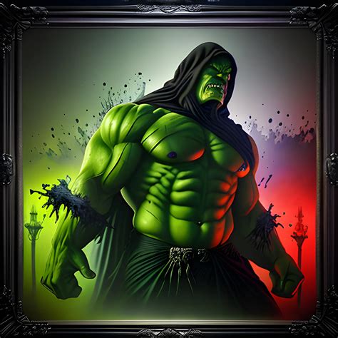 Hyper Realistic The Hulk As The Grim Reaper With Gloomy Colors