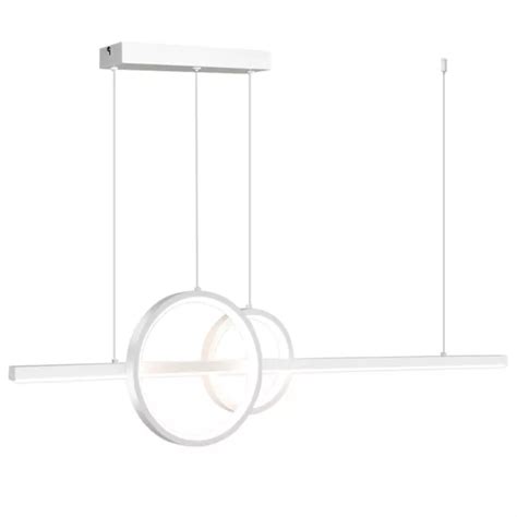 Pendente LED Linear K W Bivolt cm Metal e Acrílico Branco Portofino PD Inspire Home
