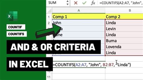 Countif Function In Excel With Multiple Criteria And Or Exceltutorial