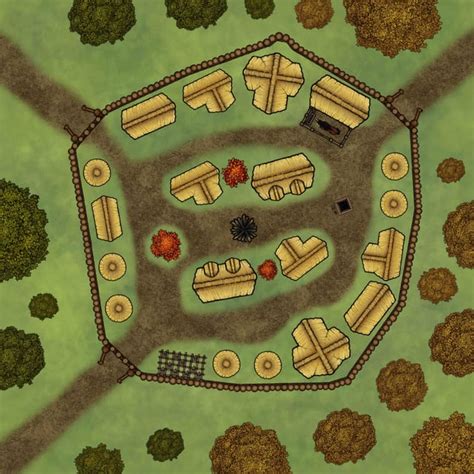 Small Minotaur Village 50x50 With Hostages R Battlemaps