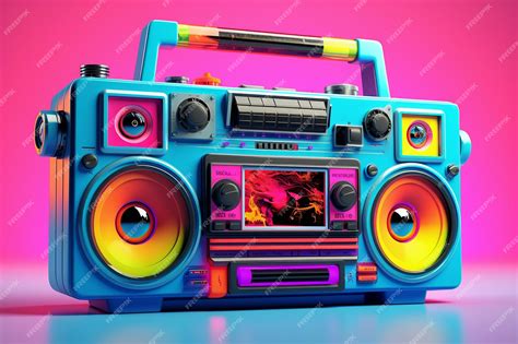 Premium Ai Image Retro Boombox Ai