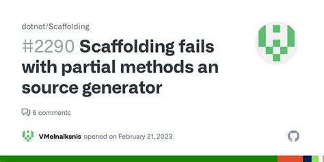 scaffolding fails with partial methods an source generator · issue