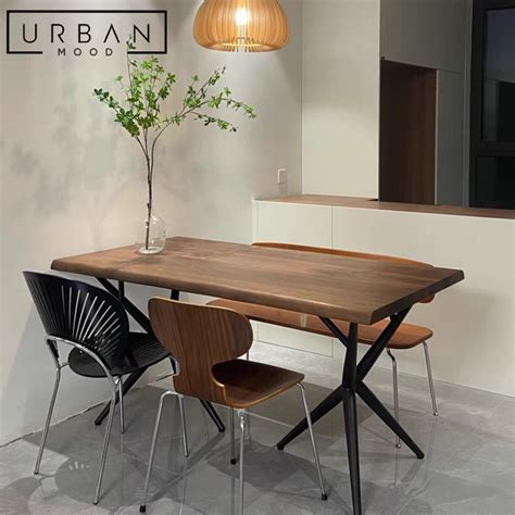 Alphon Rustic Solid Wood Dining Table Urban Mood