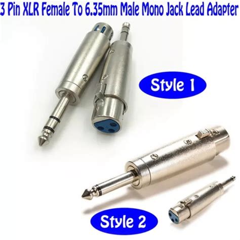 3 Pin Xlr Female To 14 635mm Stereo Male Plug Trs Audio Cable Cord