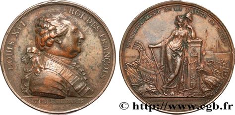 LOUIS XVI Médaille de la ville de Paris J S Bailly maire fme 367460