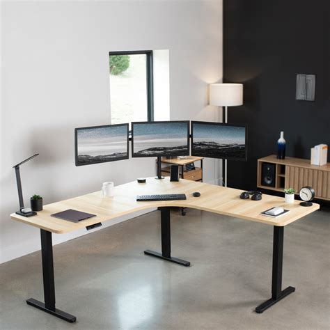VIvo Height Adjustable L Shape Standing Desk Wayfair