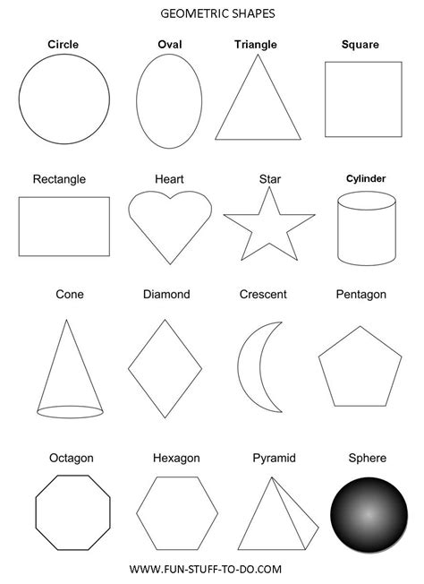 Geometric Shapes Worksheets Free Printables