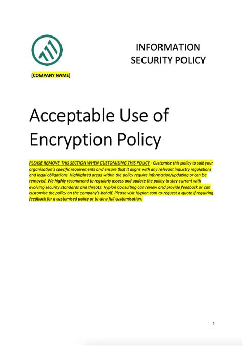 Acceptable Use Of Encryption Policy Hyplon Security