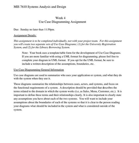 Solved MIS 7610 Systems Analysis And Design Week 4 Use Case