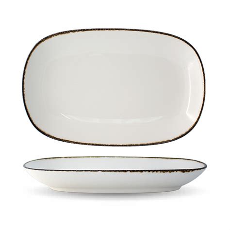 1034926 Helix Rectangular Plate 26 5 Cm Brown By Patra The