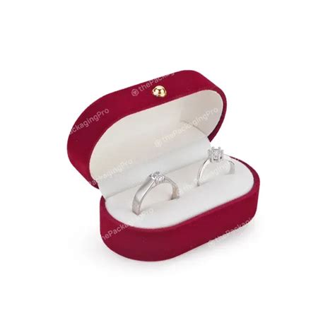 Custom Red Velvet Box For Pearl Jewelry Set Box Ring T Packaging