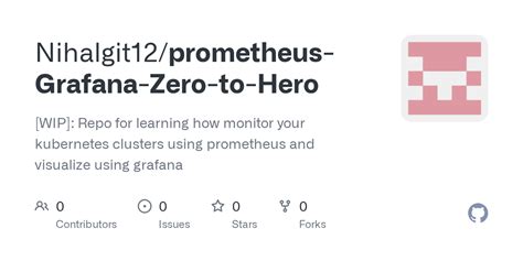 Github Nihalgit12prometheus Grafana Zero To Hero Wip Repo For Learning How Monitor Your