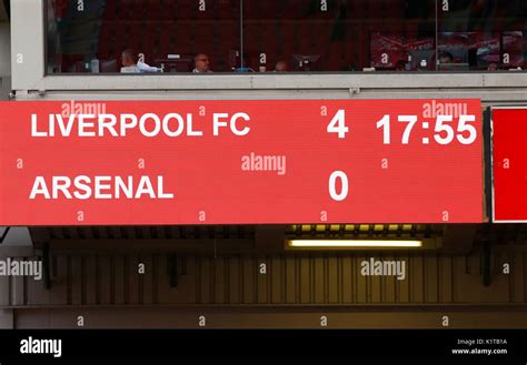 General View Of The Scoreboard After The Final Whistle Of The Premier