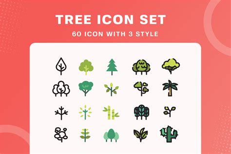 Tree Icon Set Graphic By Tempcraft · Creative Fabrica
