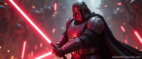 Sith Warrior Portrait With Red Lightsaber Stable Diffusion Online