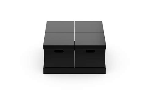 종이 팔레트에 검은 판지 상자 4 개 고립 된 흰색 배경에 모형 템플릿 3d 일러스트 0명에 대한 스톡 사진 및 기타 이미지