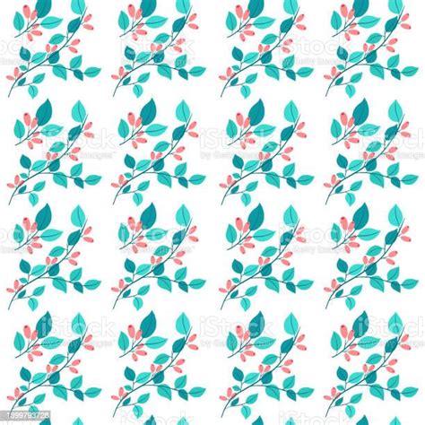 가지와 열매로 꽃 이음새가 없는 무늬를 손으로 그렸습니다 벡터 일러스트 레이 션 배경 0명에 대한 스톡 벡터 아트 및 기타 이미지 0명 계절 꽃무늬 Istock