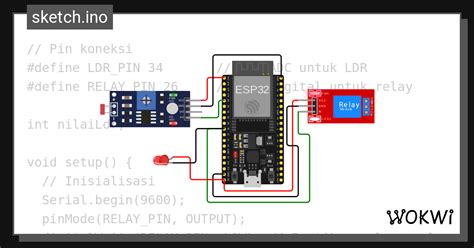 Menghidupkan Led Menggunakan Ldr Dan Relay Wokwi Esp32 Stm32