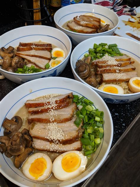 Homemade Tonkotsu Ramen With Chashu Pork And Marinated Eggs Ramen