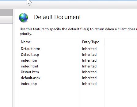 Iis How Do I Set A Default Content Page On Classic Asp Stack Overflow
