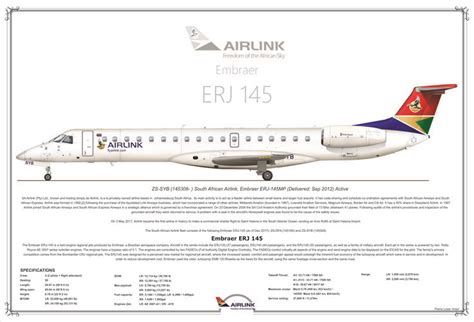 Airlink Embraer Erj 145 Commercial Aircraft South African Airlines