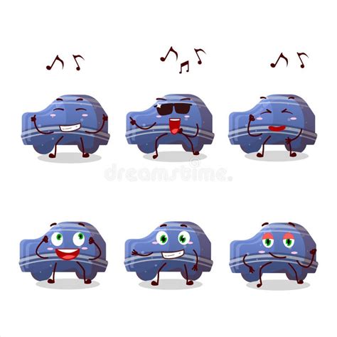 An Image Of Blue Car Gummy Candy Dancer Cartoon Character Enjoying The