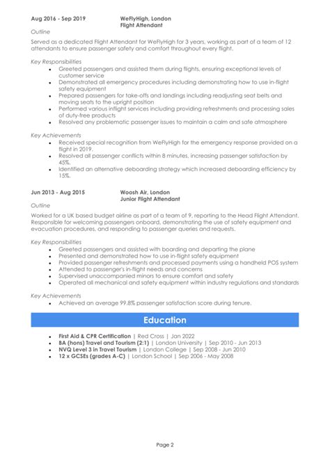 Emirates Cabin Crew Cv Example Guide Get Hired Quick