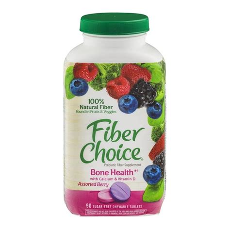 Fiber Choice Bone Health Prebiotic Fiber Supplement Sugar Free Chewable
