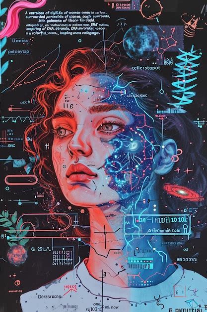 Premium Photo A Series Of Stylized Portraits Of Women In Science