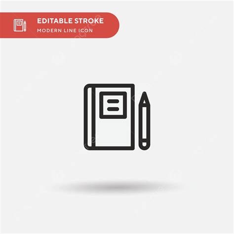 Vector Icon Of Notebook Minimalist Design Template For Illustration