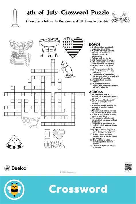 4th Of July Crossword Puzzle