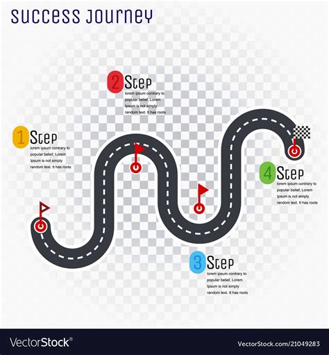 Road Route Infographic Line With Step By Step Plan