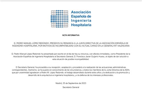 renuncia del presidente de la aeih aeih